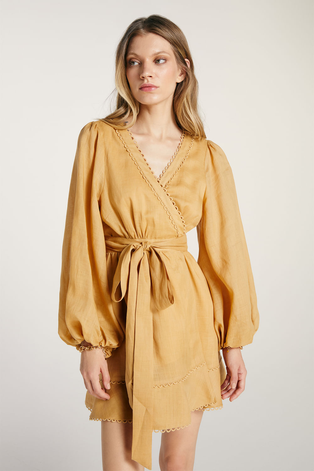 Vestido Filipa - Amarelo Rafia